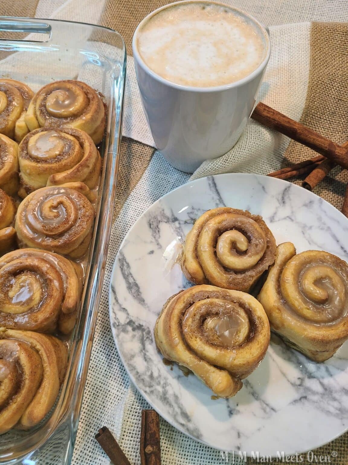 Glazed Cinnamon Maple Rolls - Man Meets Oven