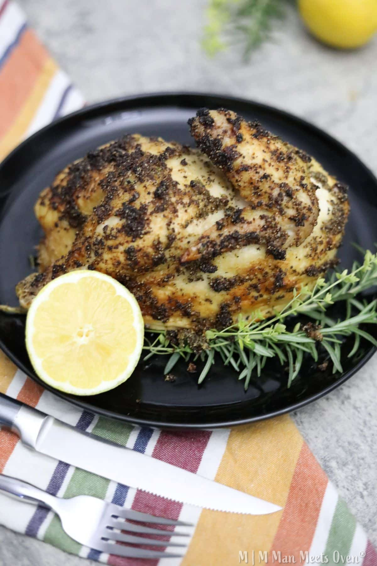 Crispy Rosemary Roasted Half Chicken - Man Meets Oven
