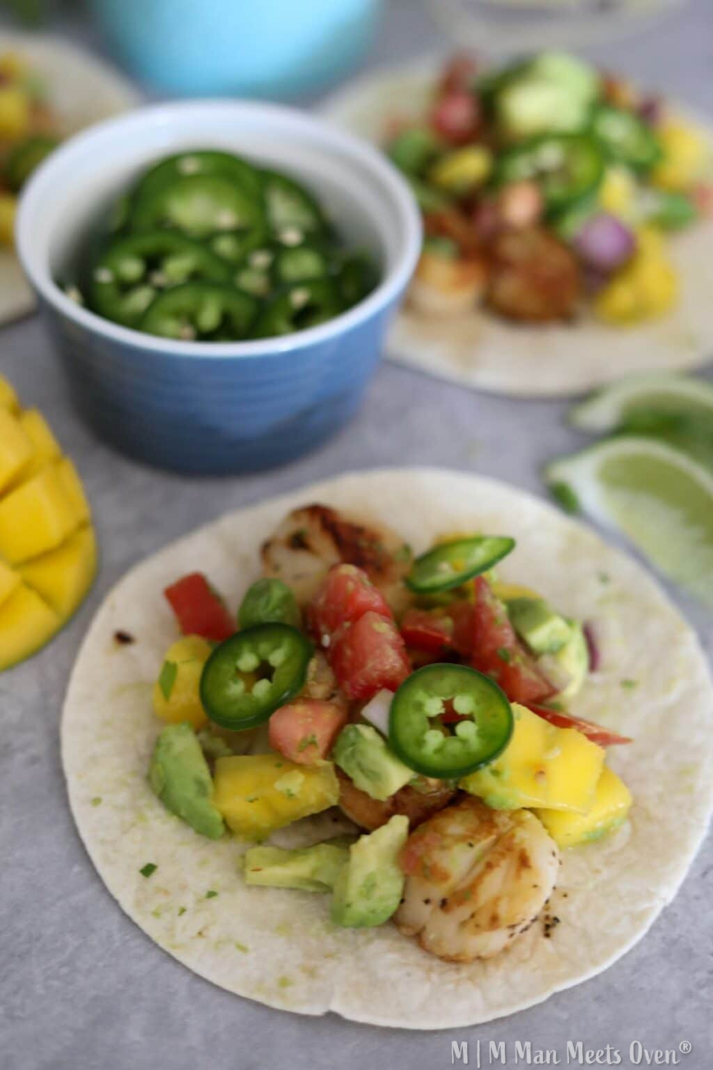 Scallop Tacos With Mango Salsa - Man Meets Oven