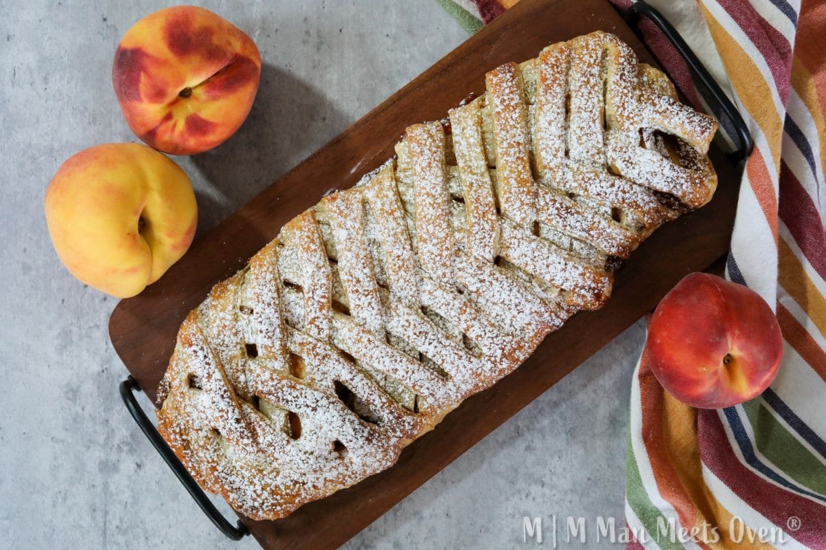 Puff Pastry Peach Strudel - Man Meets Oven