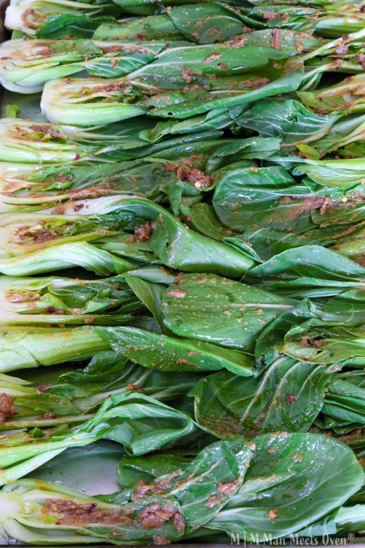 Miso And Sesame Roasted Bok Choy - Man Meets Oven