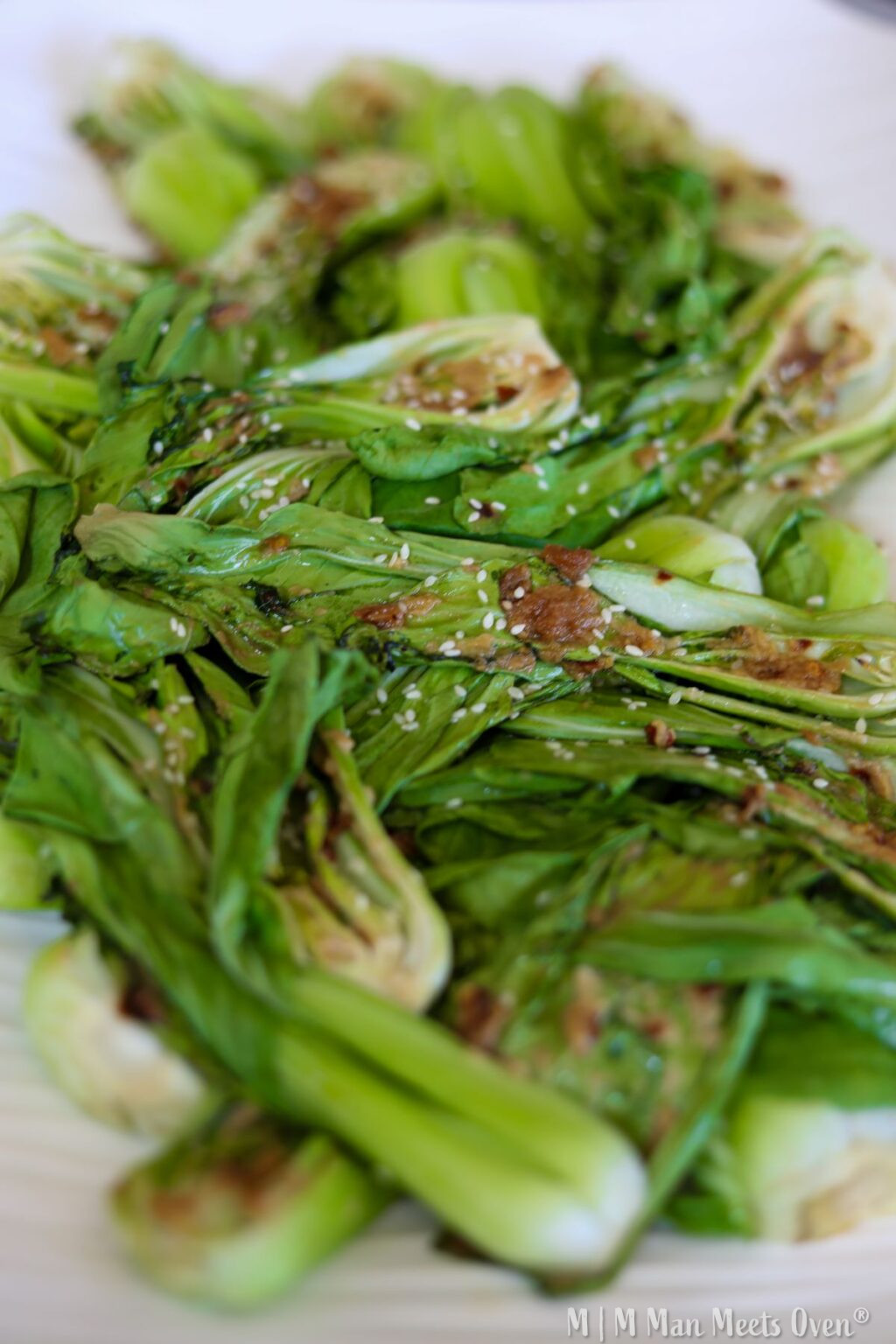 Miso And Sesame Roasted Bok Choy - Man Meets Oven