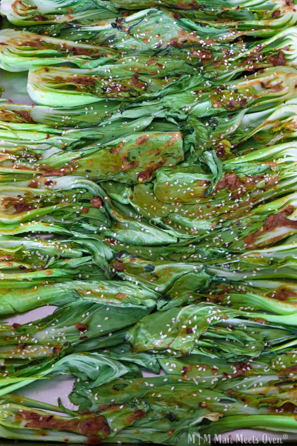 Miso And Sesame Roasted Bok Choy - Man Meets Oven