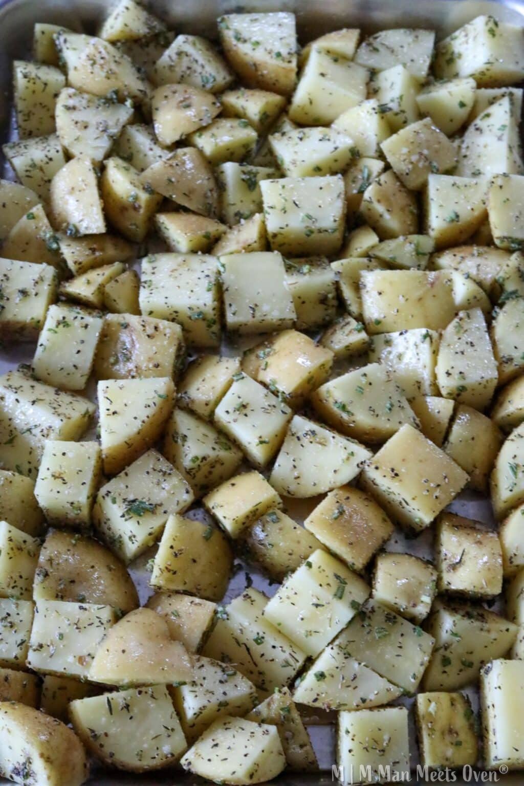 Herb Roasted Balsamic Potatoes - Man Meets Oven