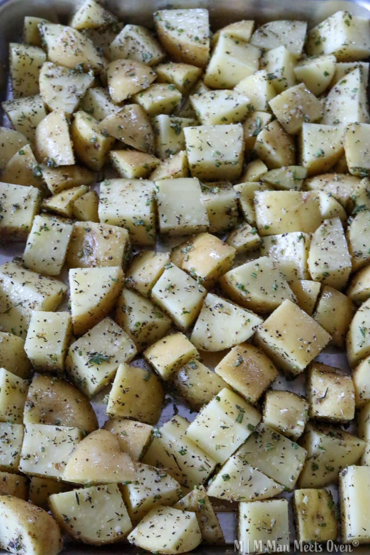 Herb Roasted Balsamic Potatoes - Man Meets Oven