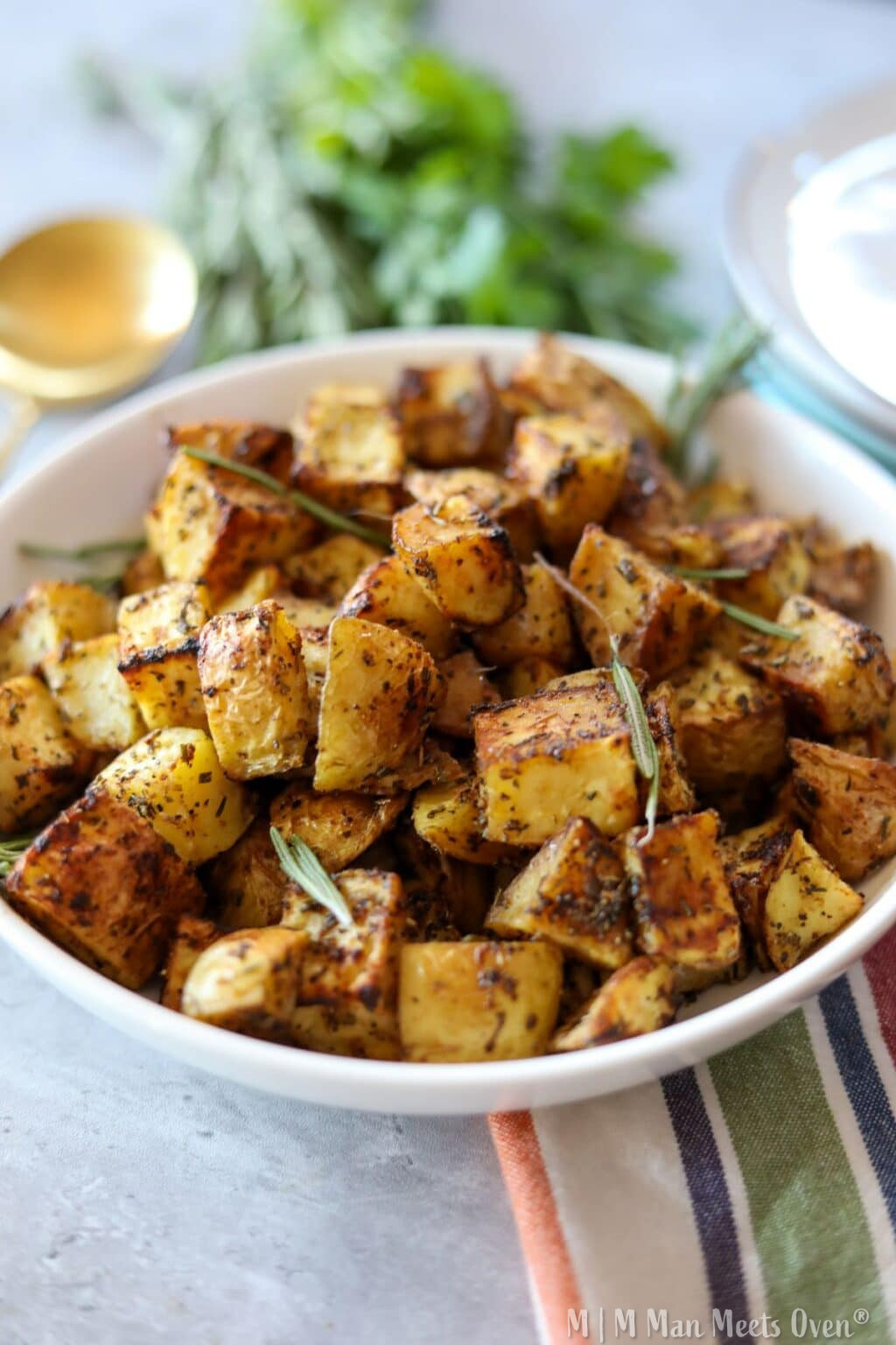 Herb Roasted Balsamic Potatoes - Man Meets Oven