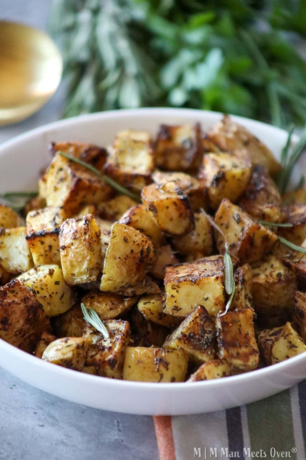 Herb Roasted Balsamic Potatoes - Man Meets Oven