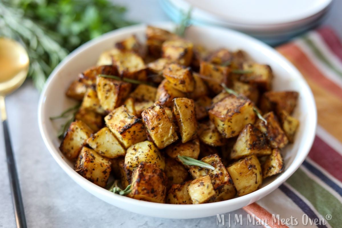Herb Roasted Balsamic Potatoes - Man Meets Oven