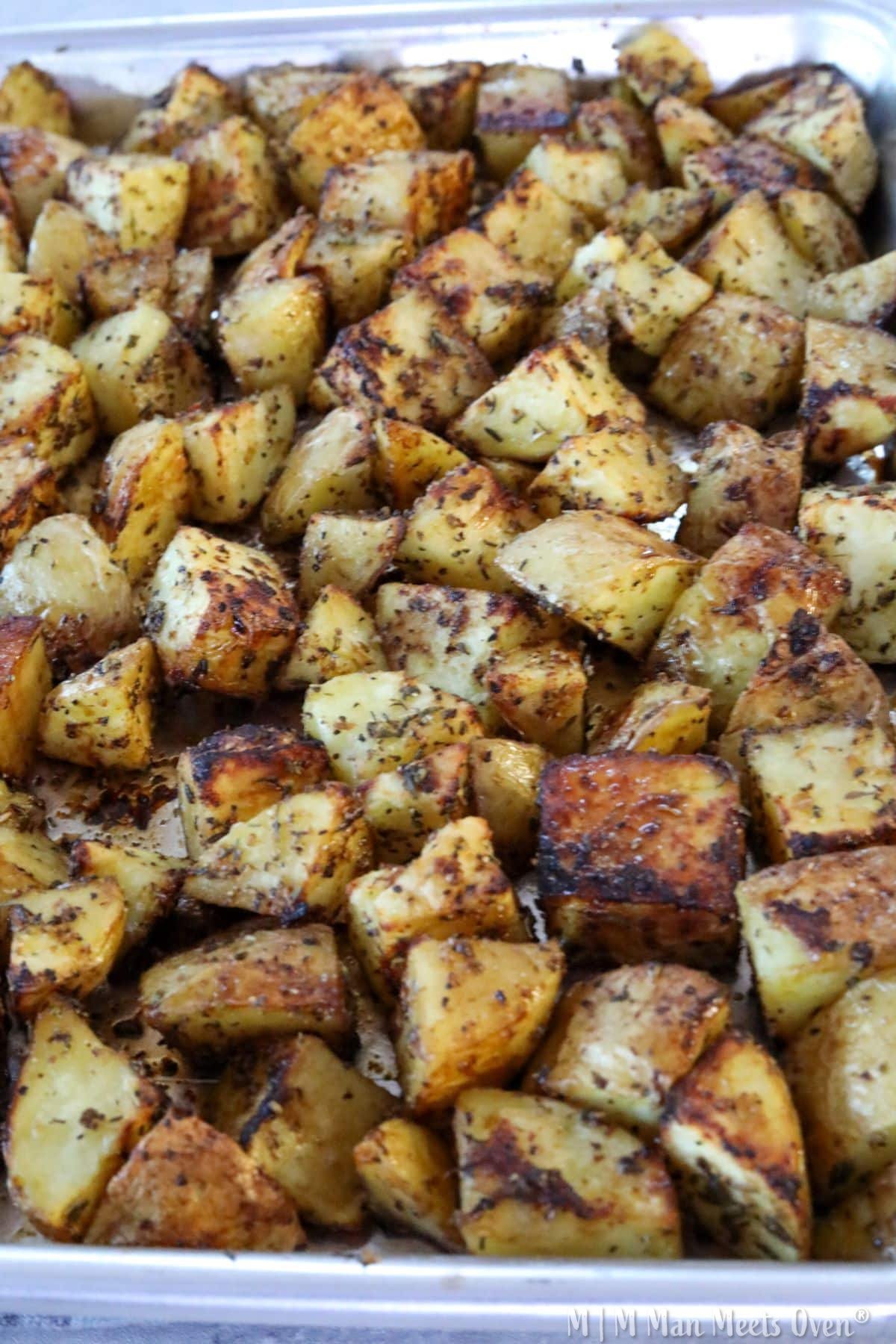 Herb Roasted Balsamic Potatoes - Man Meets Oven