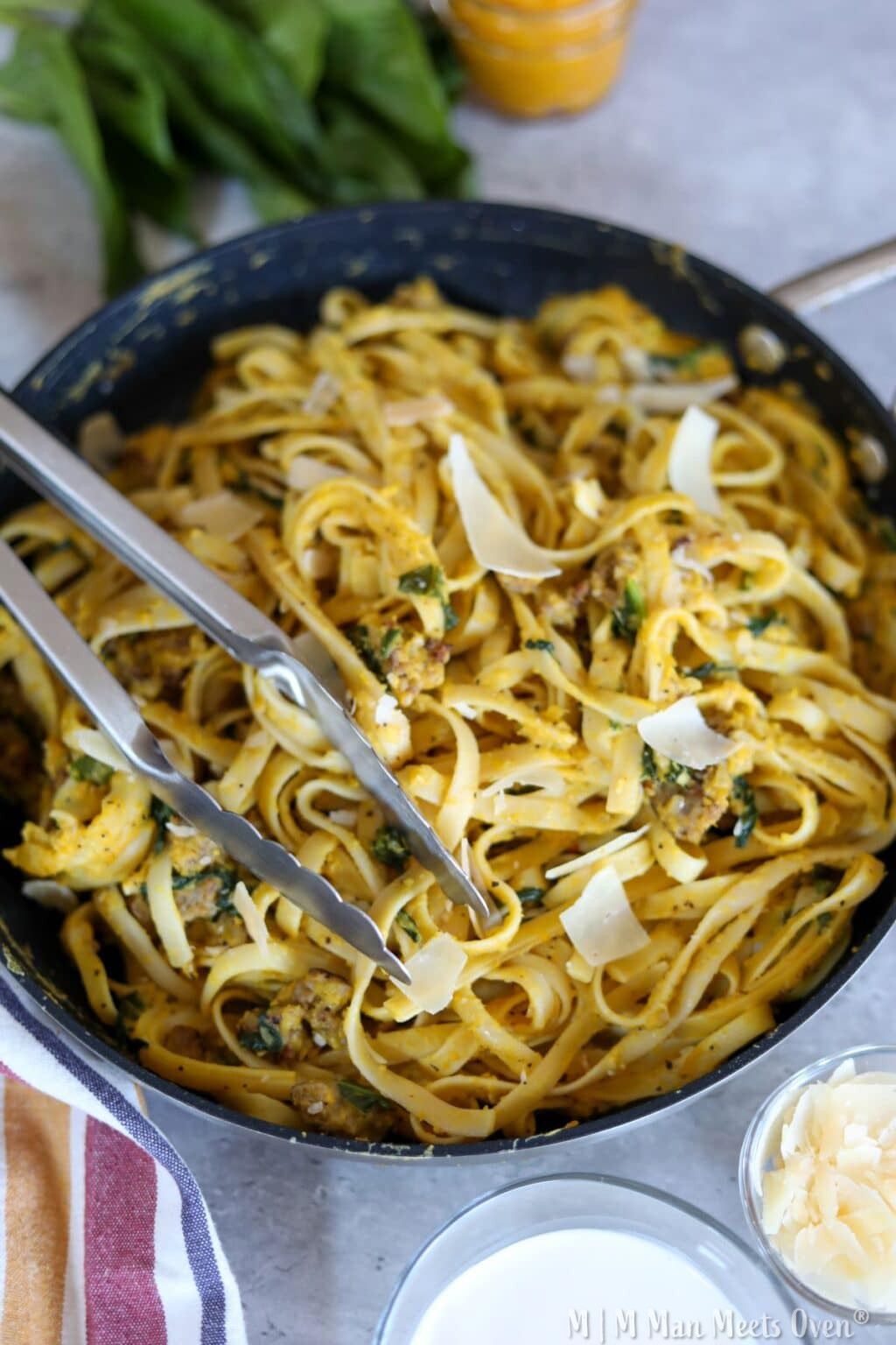 Pumpkin Pasta With Sage And Spinach - Man Meets Oven