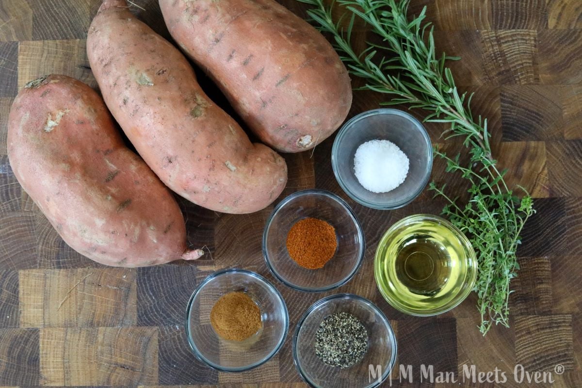 Spicy Roasted Sweet Potatoes - Man Meets Oven