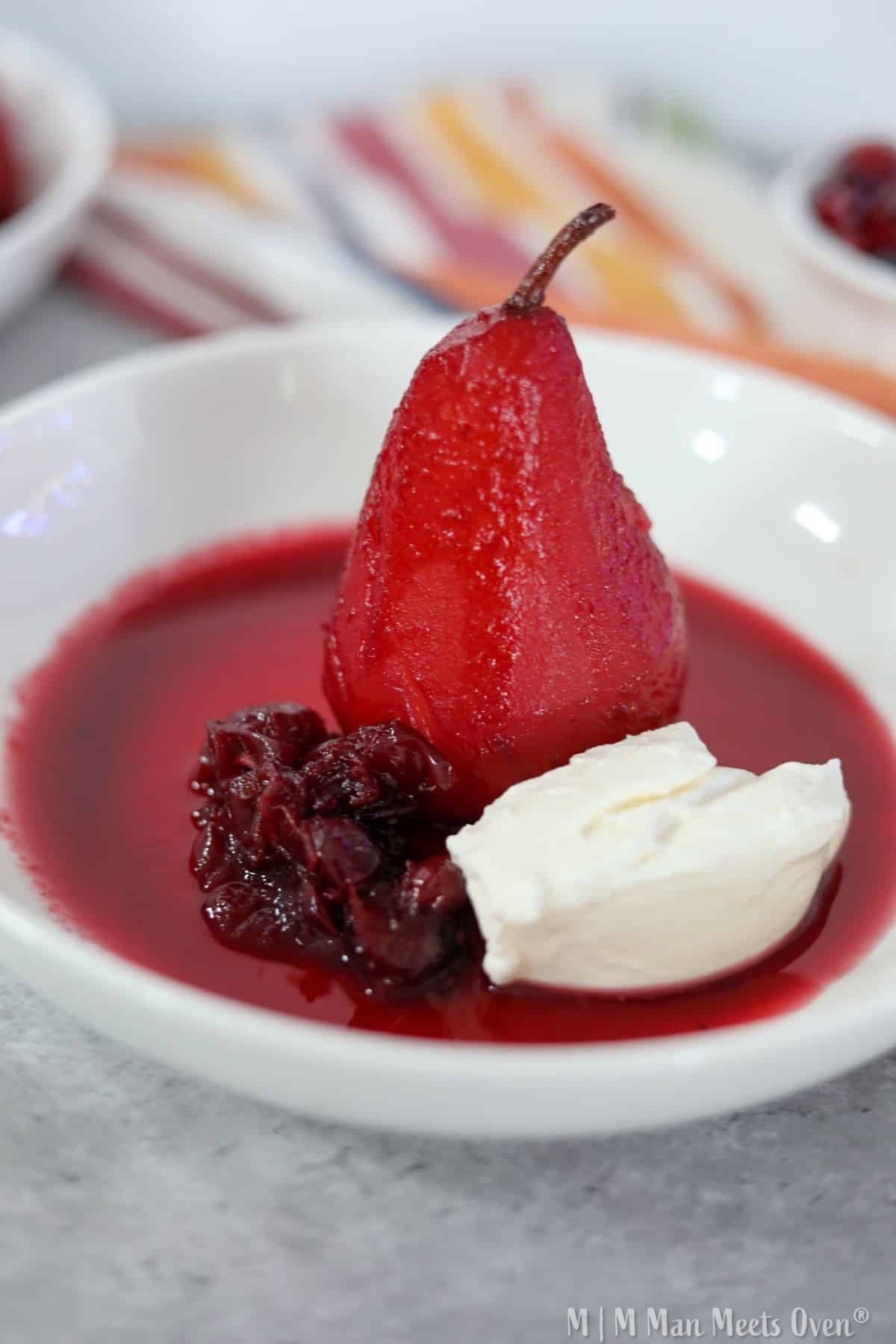 Cranberry And Red Wine Poached Pears - Man Meets Oven