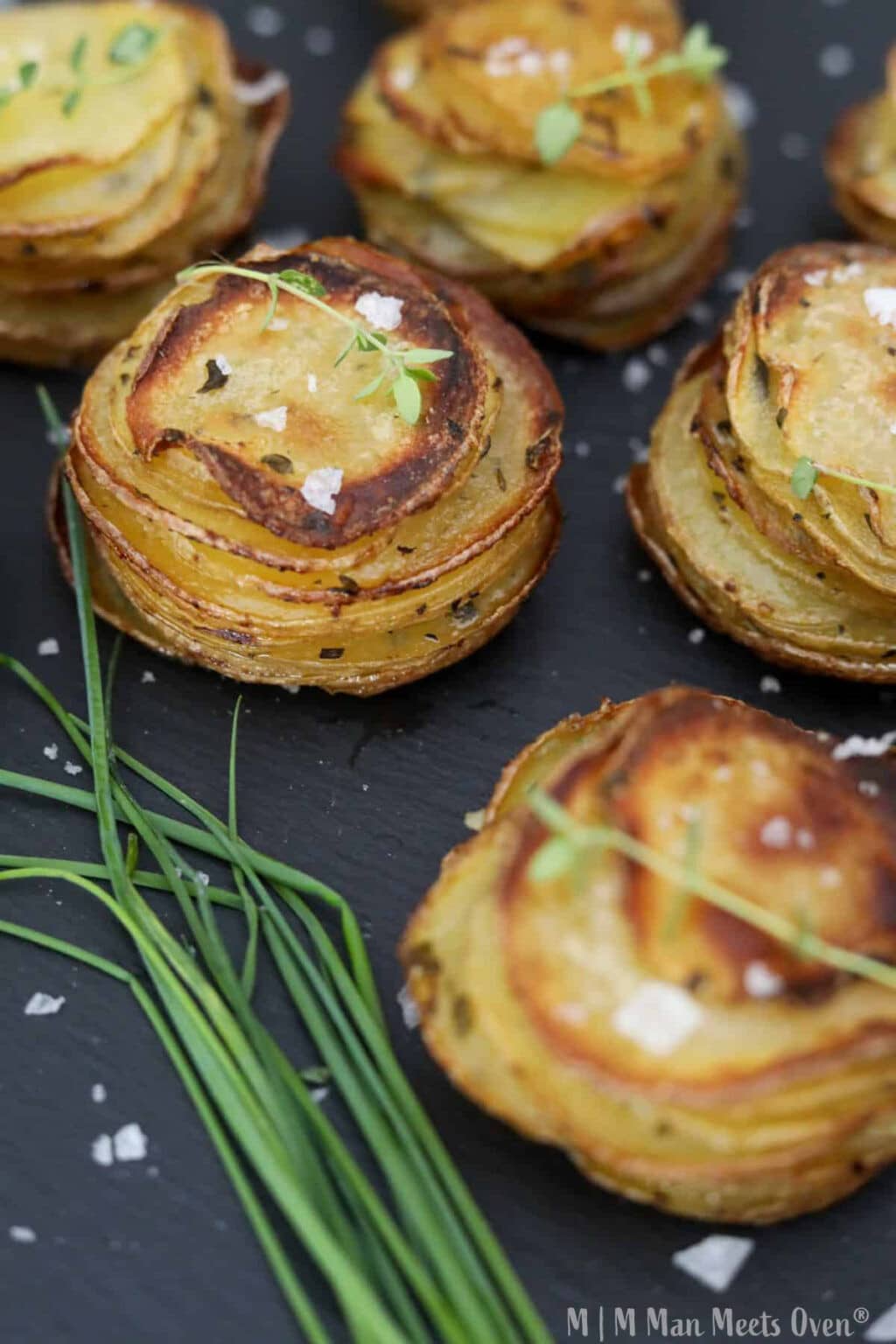 Crispy Herb Potato Stacks - Man Meets Oven