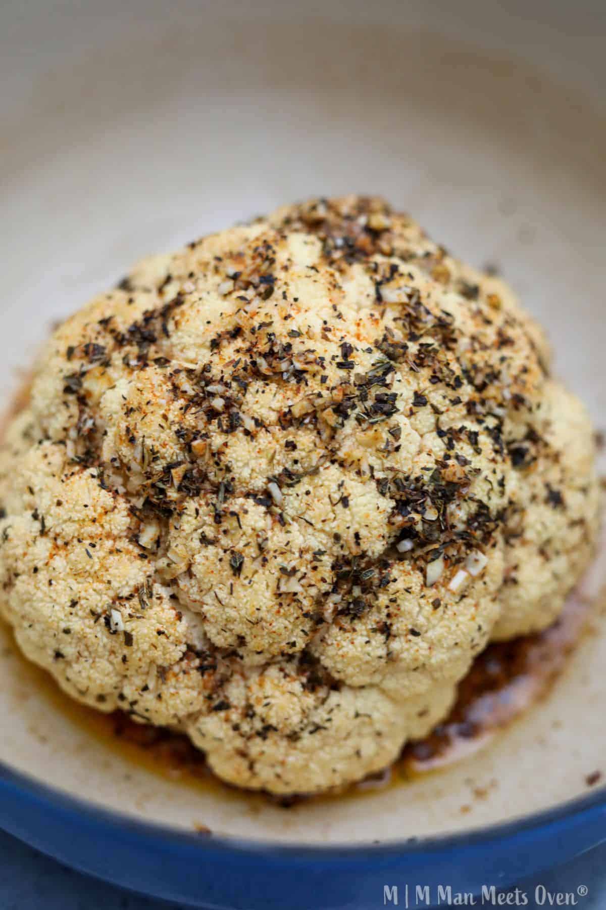 Whole Roasted Cauliflower - Man Meets Oven