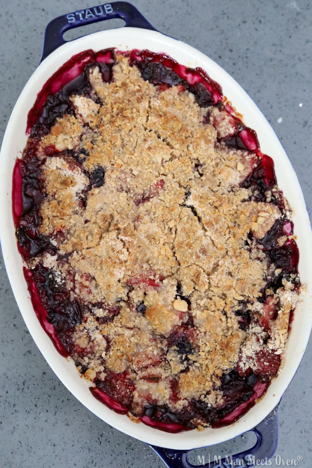 Strawberry And Blueberry Crisp - Man Meets Oven