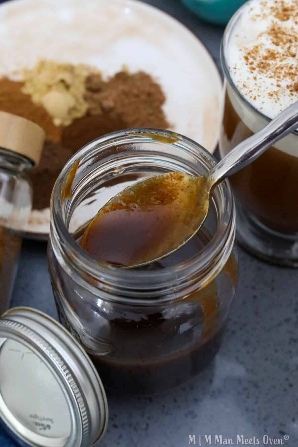 Bourbon Pumpkin Spice Syrup - Man Meets Oven