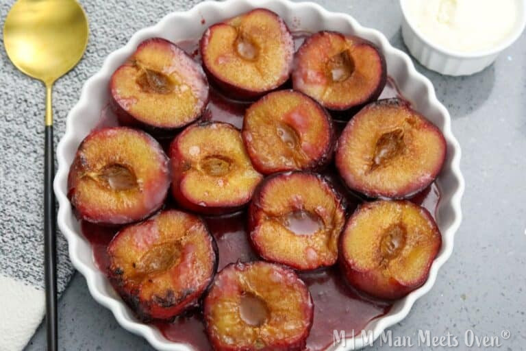 Brown Sugar Baked Plums - Man Meets Oven