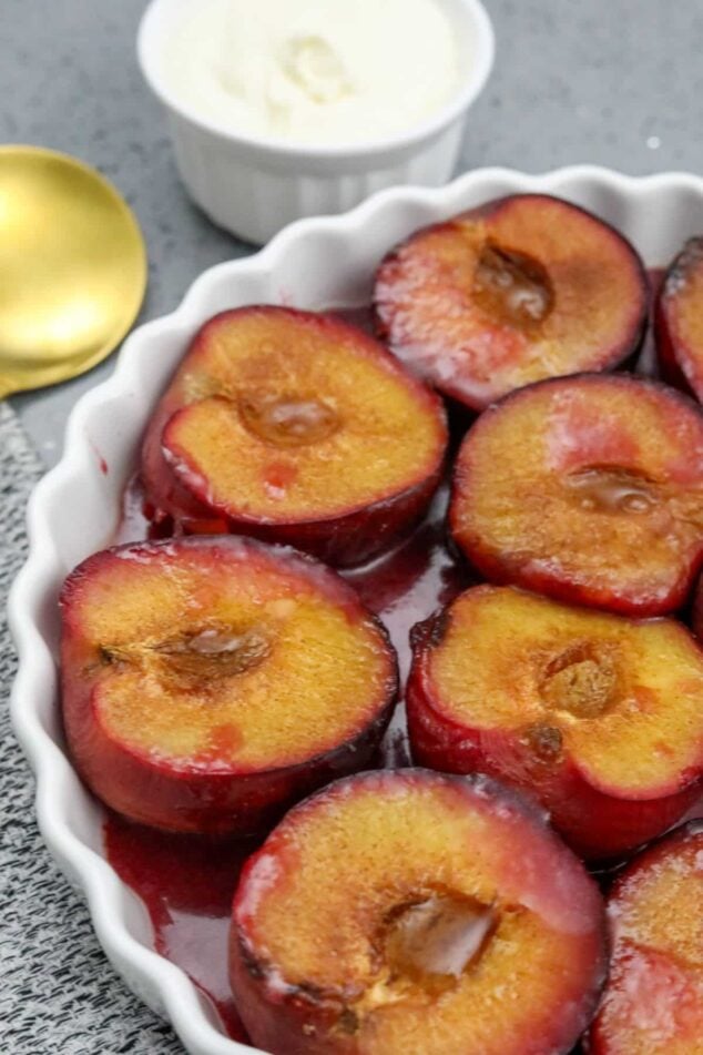 Brown Sugar Baked Plums - Man Meets Oven