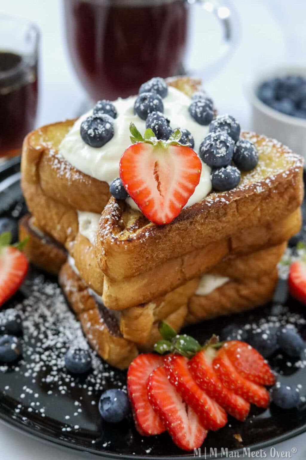 Blueberry Stuffed French Toast - Man Meets Oven