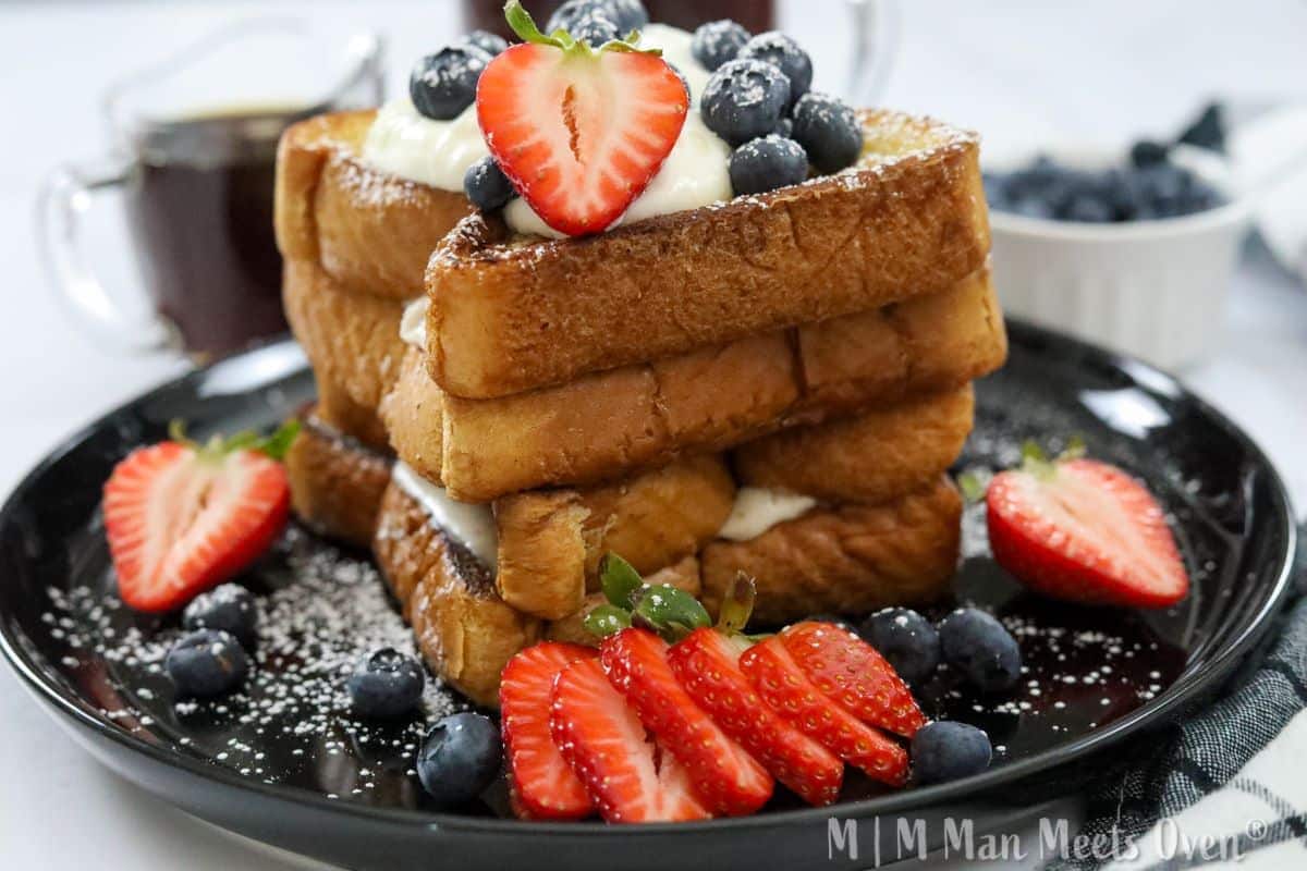Blueberry Stuffed French Toast - Man Meets Oven