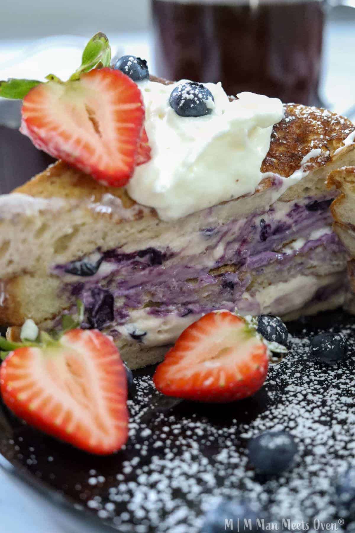 Blueberry Stuffed French Toast - Man Meets Oven