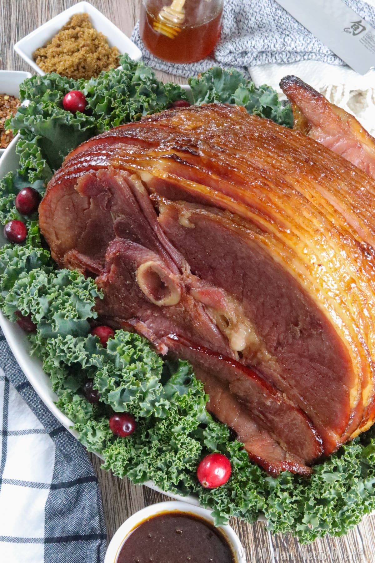 Hot Honey Baked Ham - Man Meets Oven