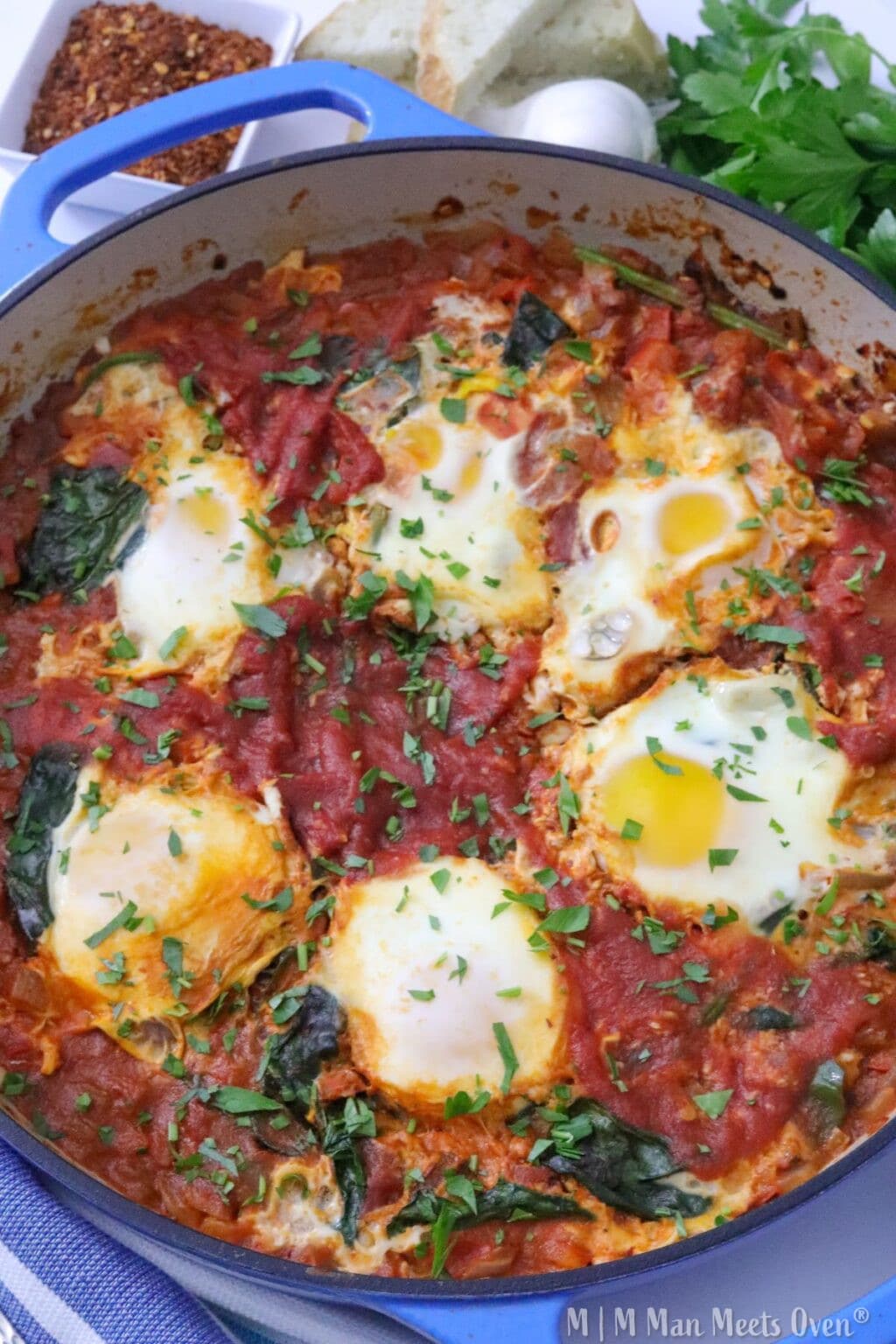 Shakshuka With Spinach - Man Meets Oven
