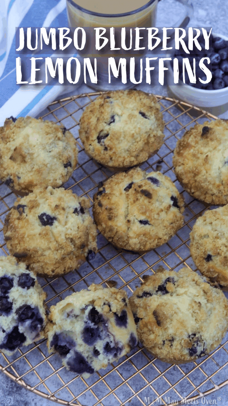 Jumbo Blueberry Lemon Muffins - Man Meets Oven