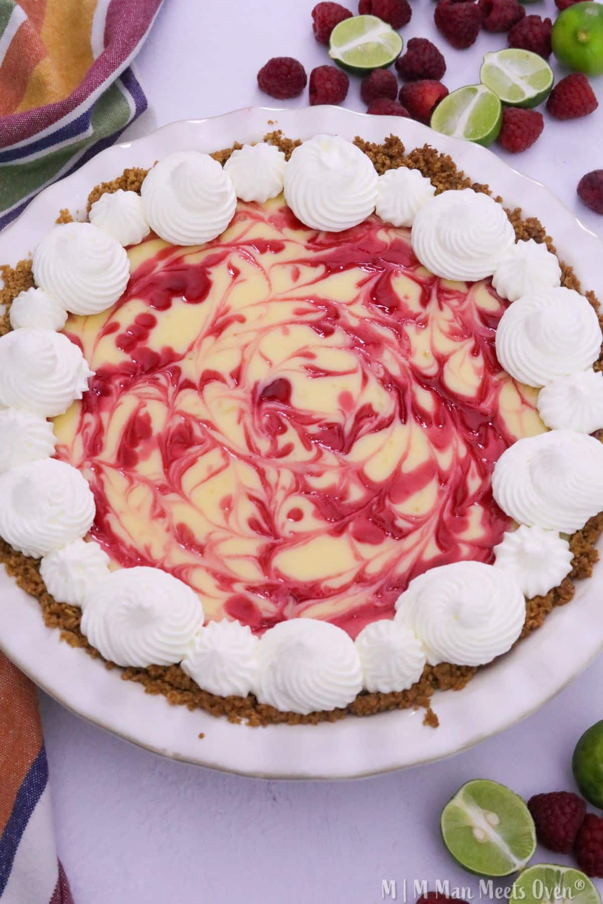 Raspberry Key Lime Pie - Man Meets Oven