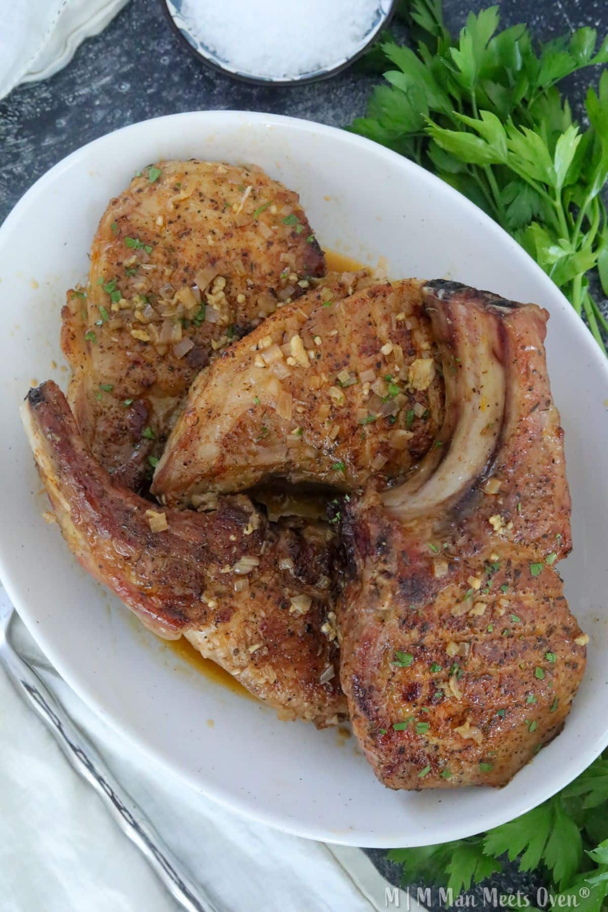 Easy Dry Brined Brown Sugar Pork Chops - Man Meets Oven
